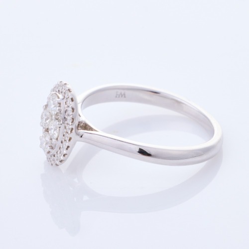 14ct White Gold, .47ct 'Saturn Diamond Cluster Ring' - As new