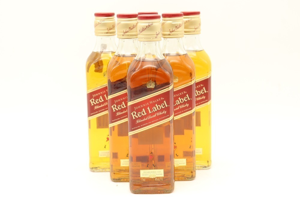 (6) Johnnie Walker Red Label Blended Scotch Whisky, 40% ABV, 375ml