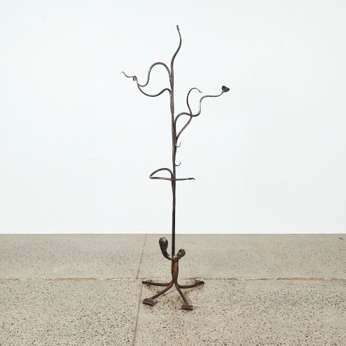 An Organic Formed Wrought Iron Coat Stand