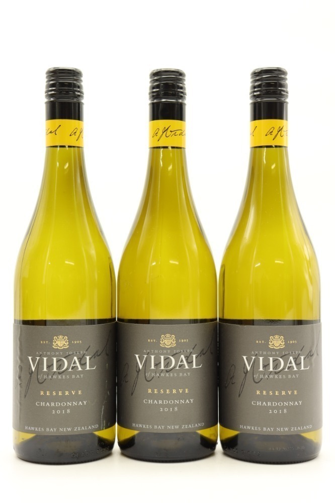 (3) 2018 Vidal Estate Reserve Chardonnay, Hawke's Bay