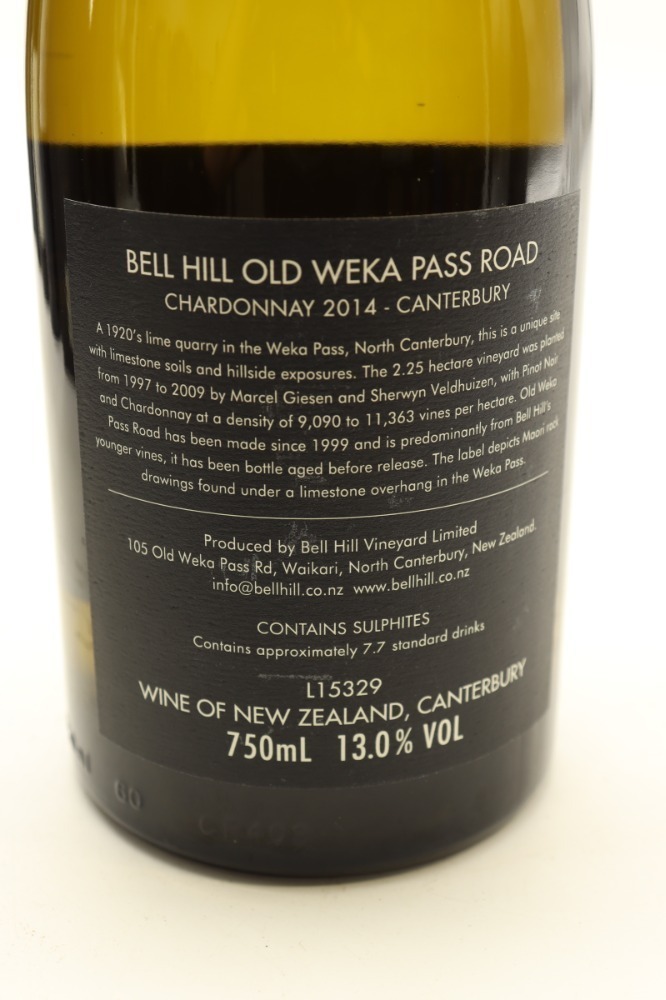 (1) 2014 Bell Hill Old Weka Pass Road Chardonnay, Canterbury