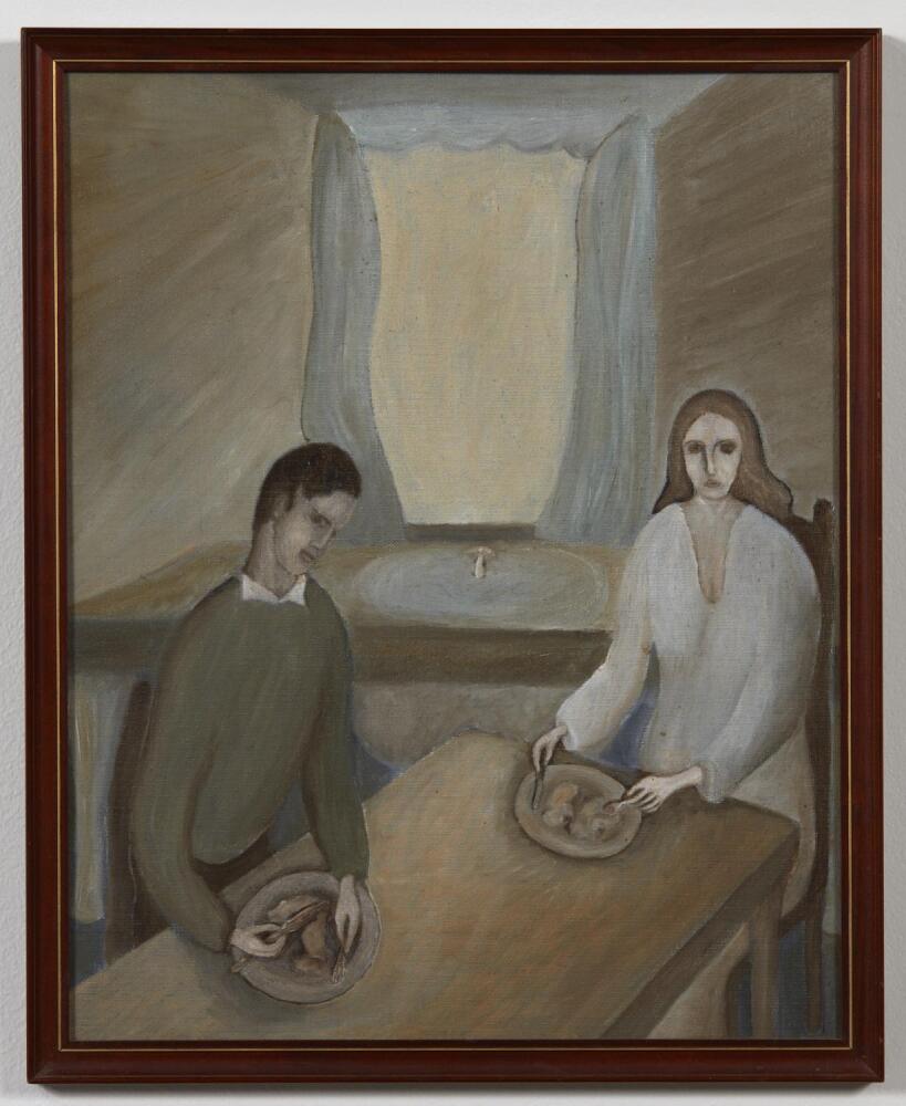 REGINALD NICHOLAS Man and A Woman Seated at a Table