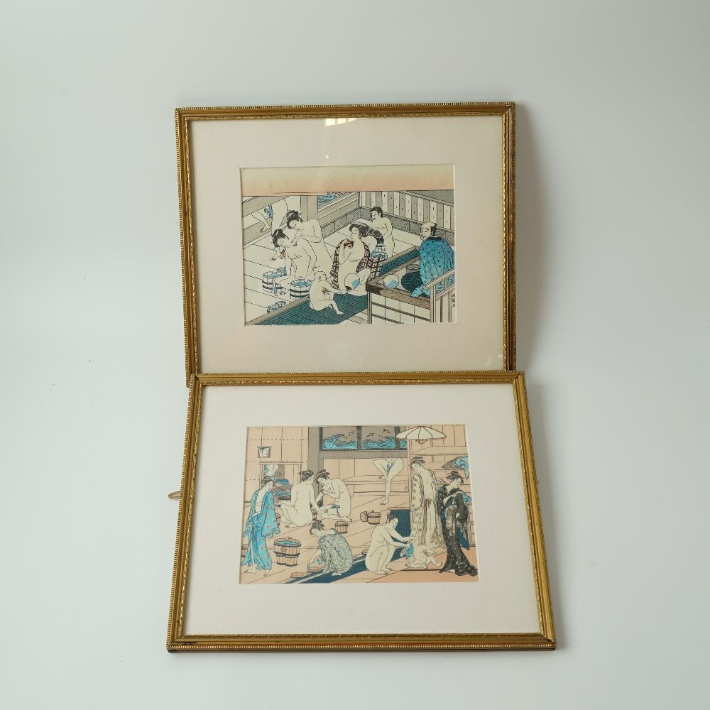 A Set of Two Japanese Shunga Ukiyo-E Prints
