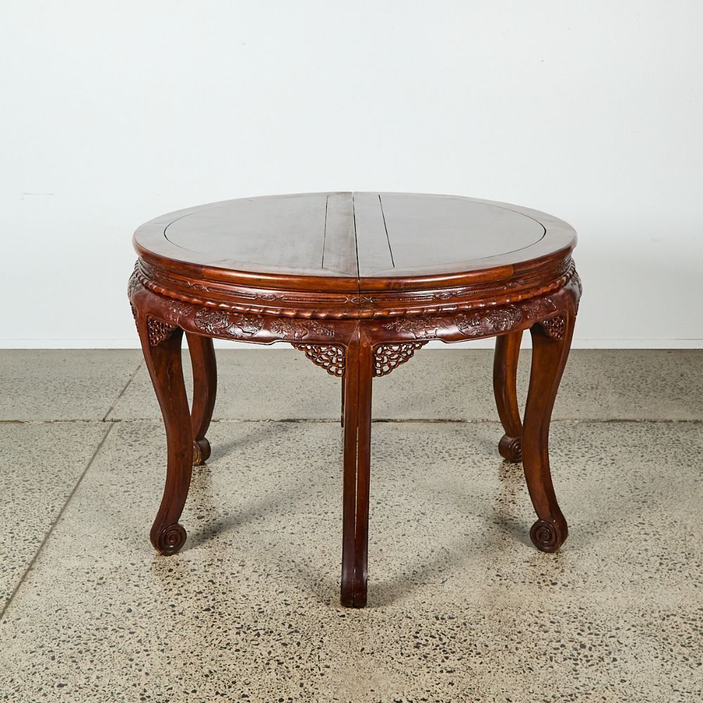 A Pair of Chinese 20th Century Old Elm Half-moon Tables