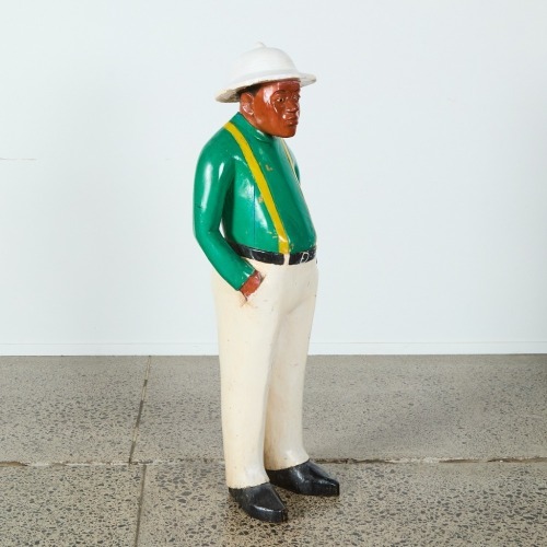 A Colonial Wood Carved and Painted Man, South Africa