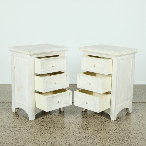 A Pair of Rustic Bedside Cabinets