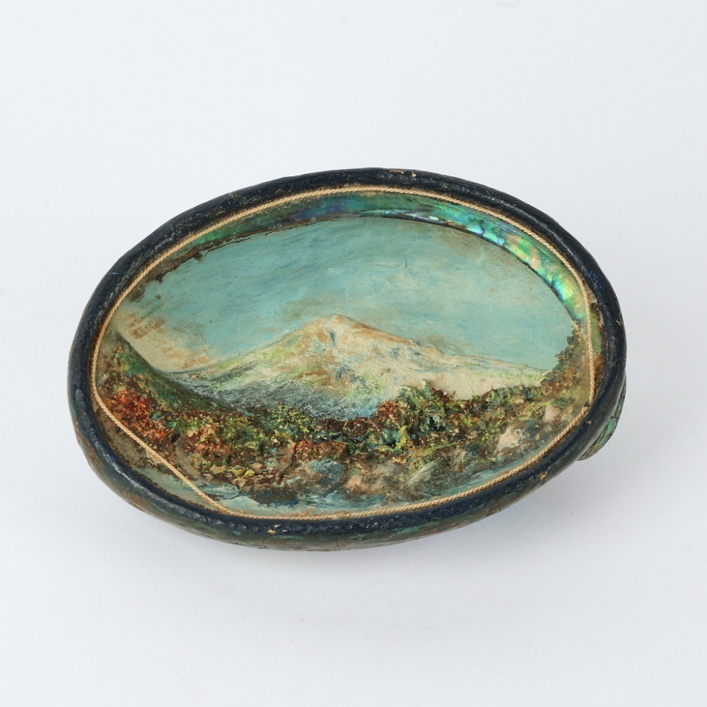 A Diorama Inlay Paua Shell of New Zealand Scene
