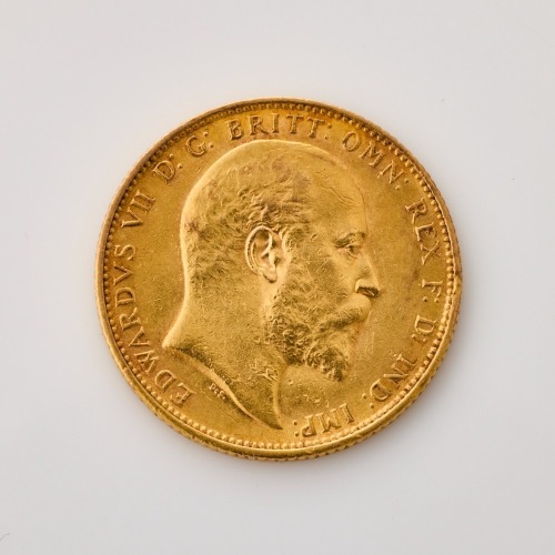 A full, 1907 Sovereign Coin, of 22mm in Diameter