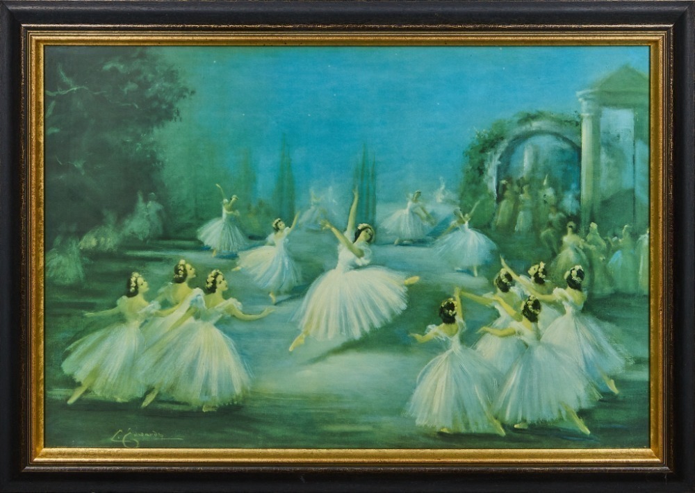 A Vintage Carlotta Edwards 'Six Ballerinas' Reproduction Print