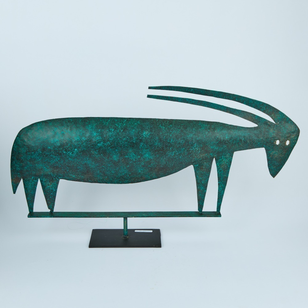 A Tin and Steel Goat Sculpture