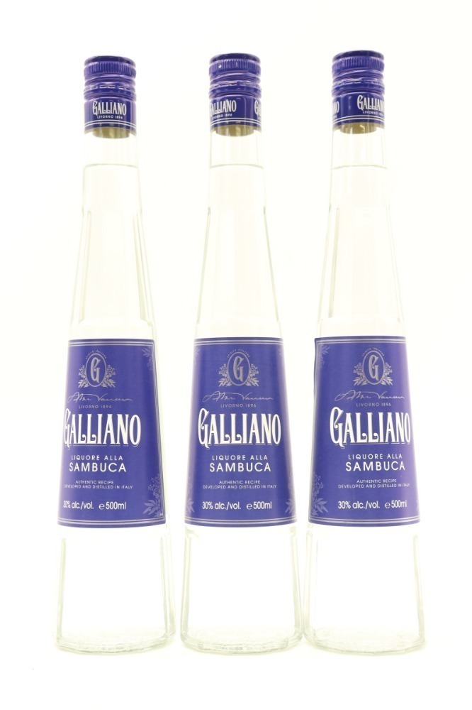 (3) Galliano Liquore Alla Sambuca, 30% ABV, 500ml