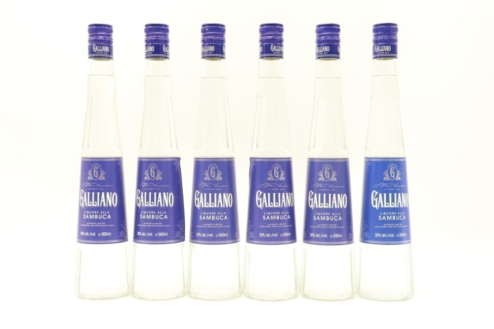 (6) Galliano Liquore Alla Sambuca, 30% ABV, 500ml