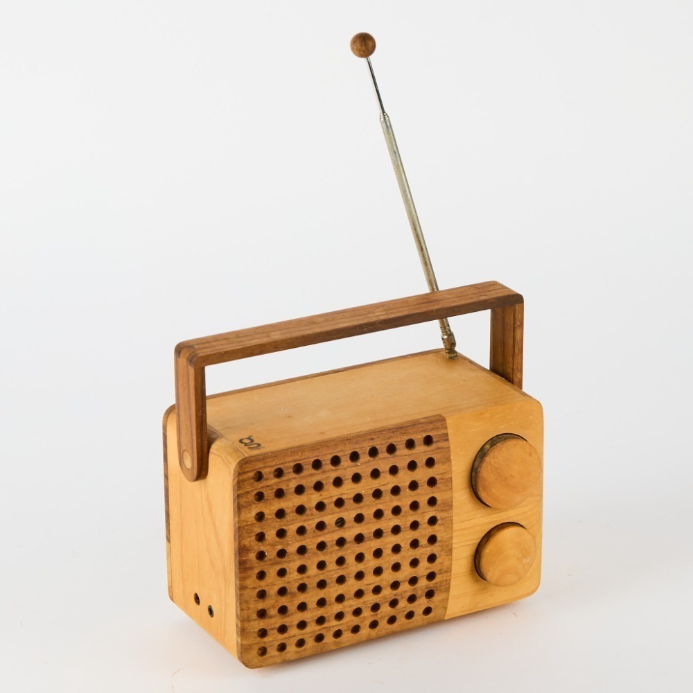A Small Wooden Model Radio