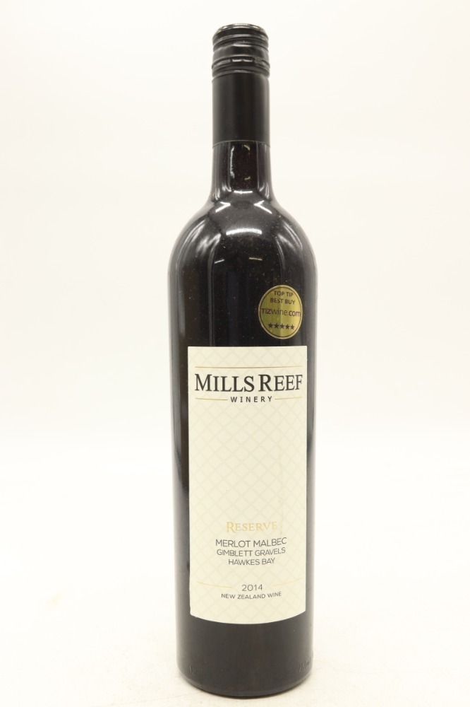 (1) 2014 Mills Reef Reserve Merlot - Malbec, Gimblett Gravels