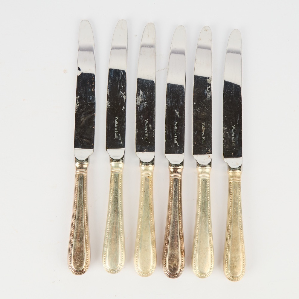 A Set Of Six Walker And Hall Vintage Knives