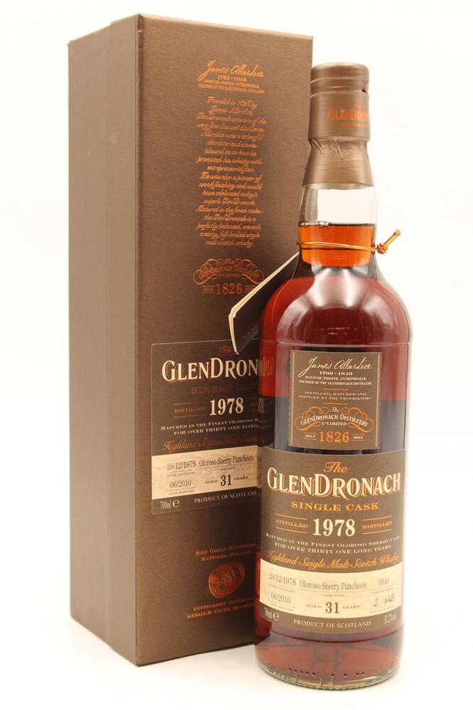 (1) Glendronach 1978 Single Oloroso Cask 31 Year Old Single Malt Whisky ...
