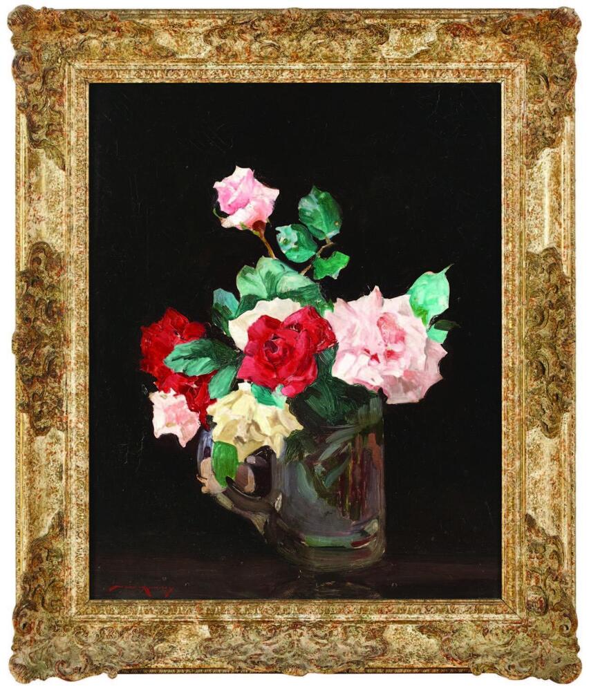 WILLIAM LEE-HANKEY Roses in Glass Jar