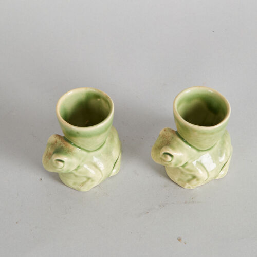 A Pair of Crown Lynn Frog Egg Cups