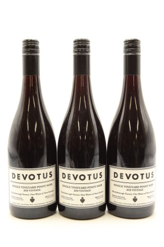 (3) 2018 Devotus Single Vineyard Pinot Noir, Martinborough