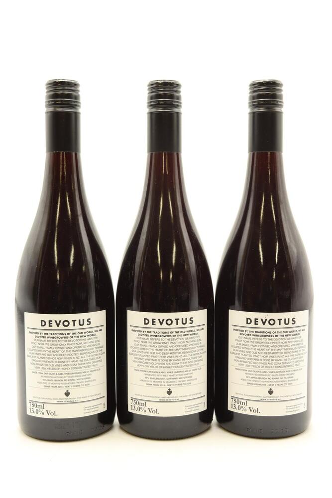 (3) 2018 Devotus Single Vineyard Pinot Noir, Martinborough