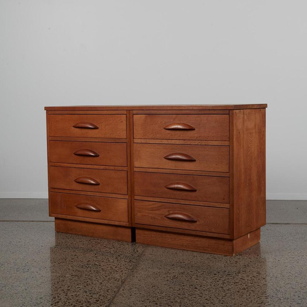 A Solid Oak Chest Of Draws