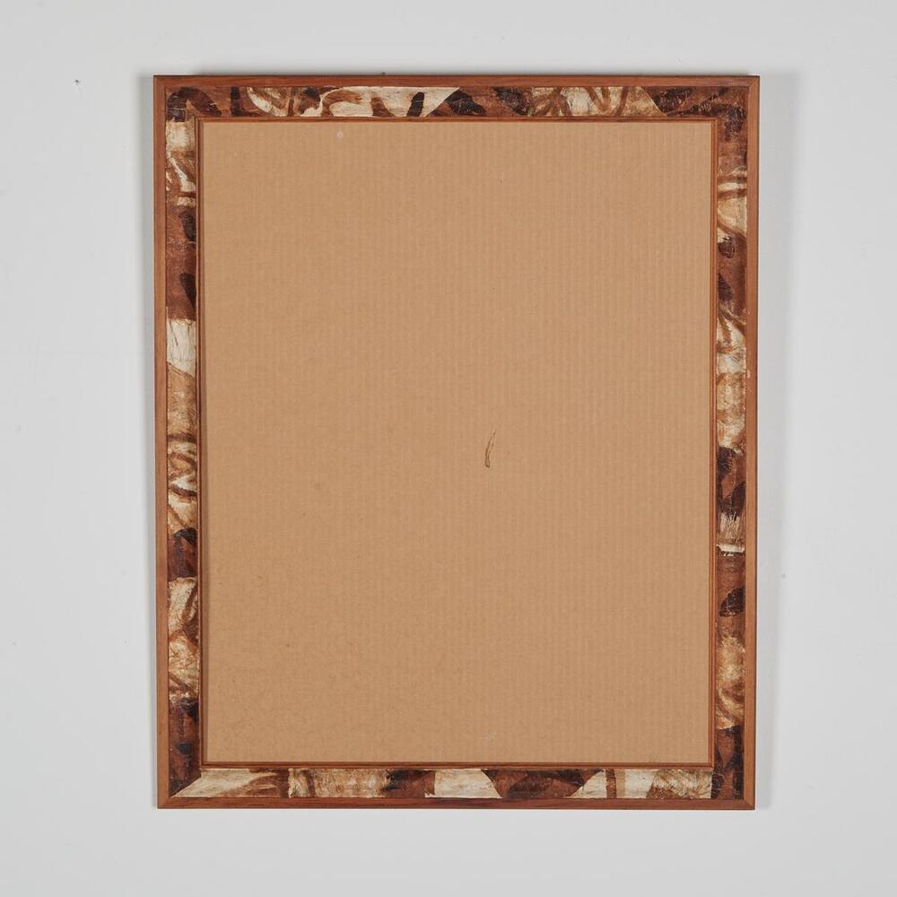 A Tapa Cloth Surround Picture Frame