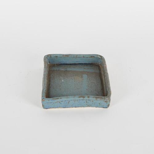 A Blue Glazed Slab Pottery Square Vessel