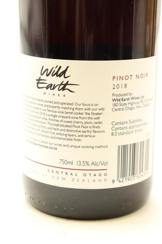 (1) 2018 Wild Earth Pinot Noir, Central Otago