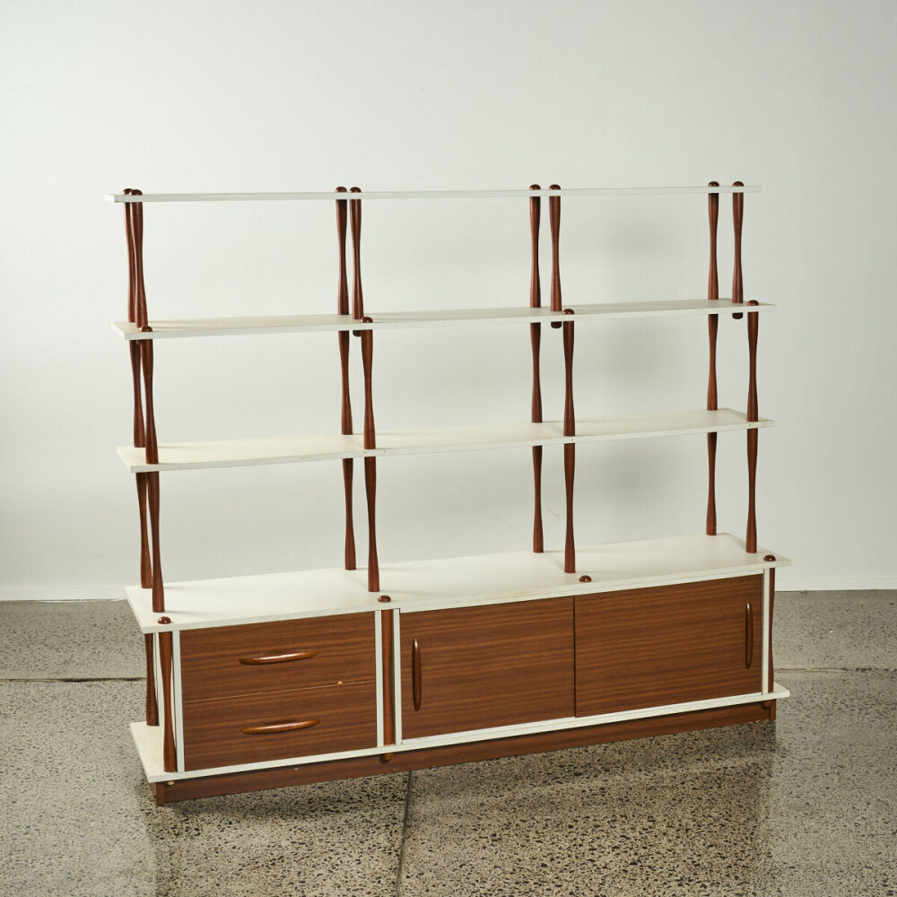 A Miami Modular Shelving Unit With Original Brochure, In Wood Venner ...