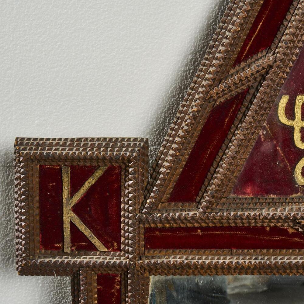 A Large WWI Trench Art Mirror