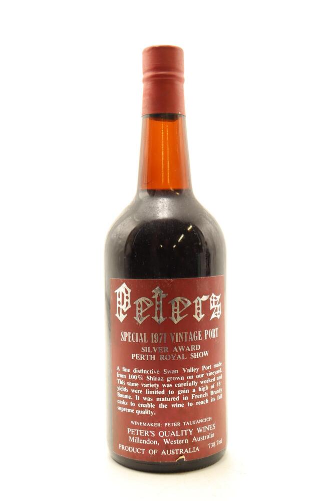 (1) 1971 Talijancich Peter's Special Vintage Port, Western Australia