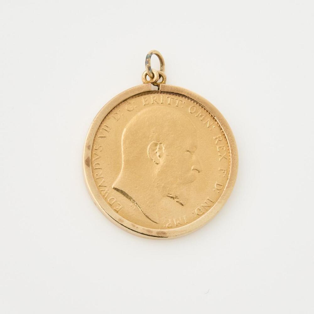 1910, Full Sovereign Coin, in 9ct Yellow Gold Frame
