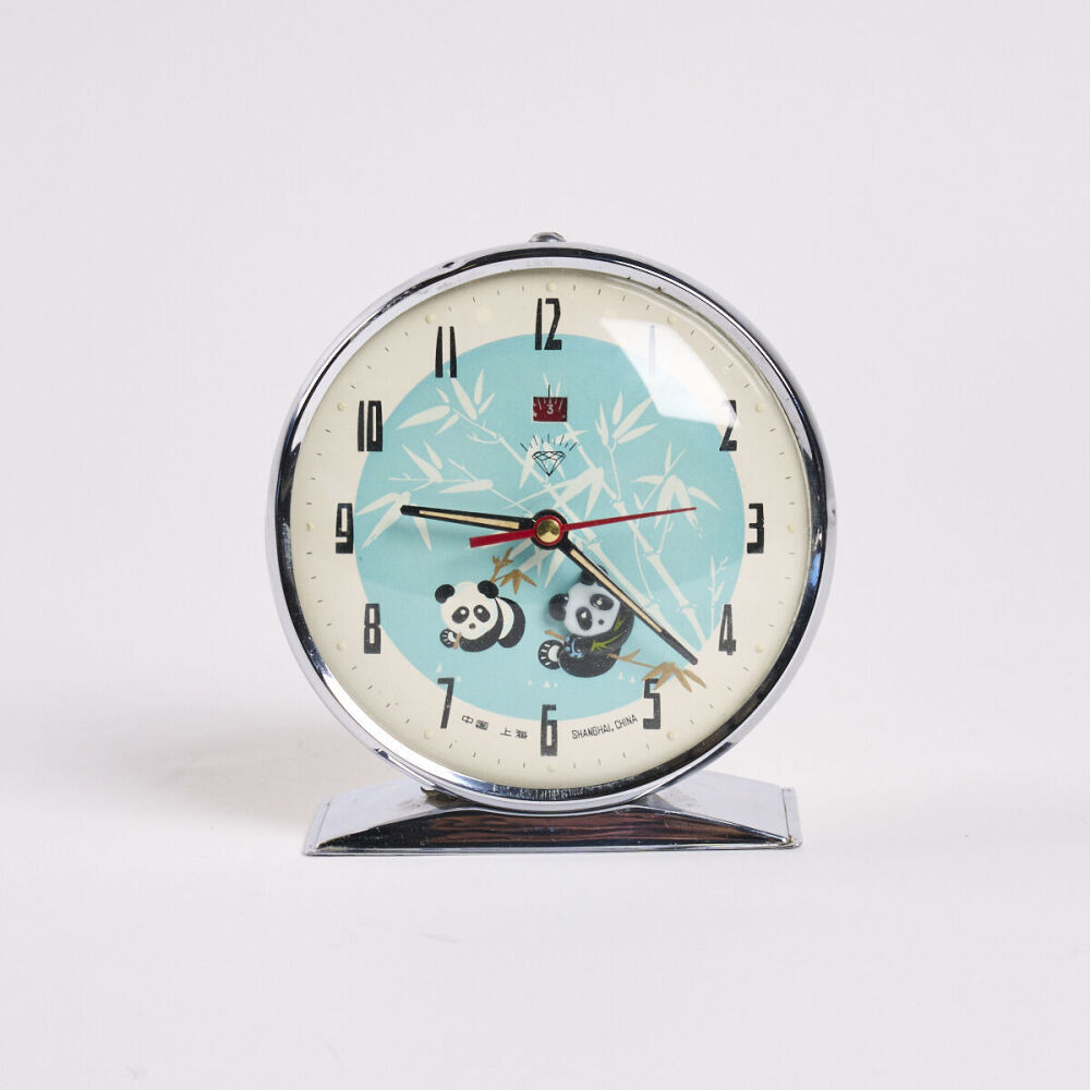 A Vintage Shanghai Diamond Panda Alarm Clock