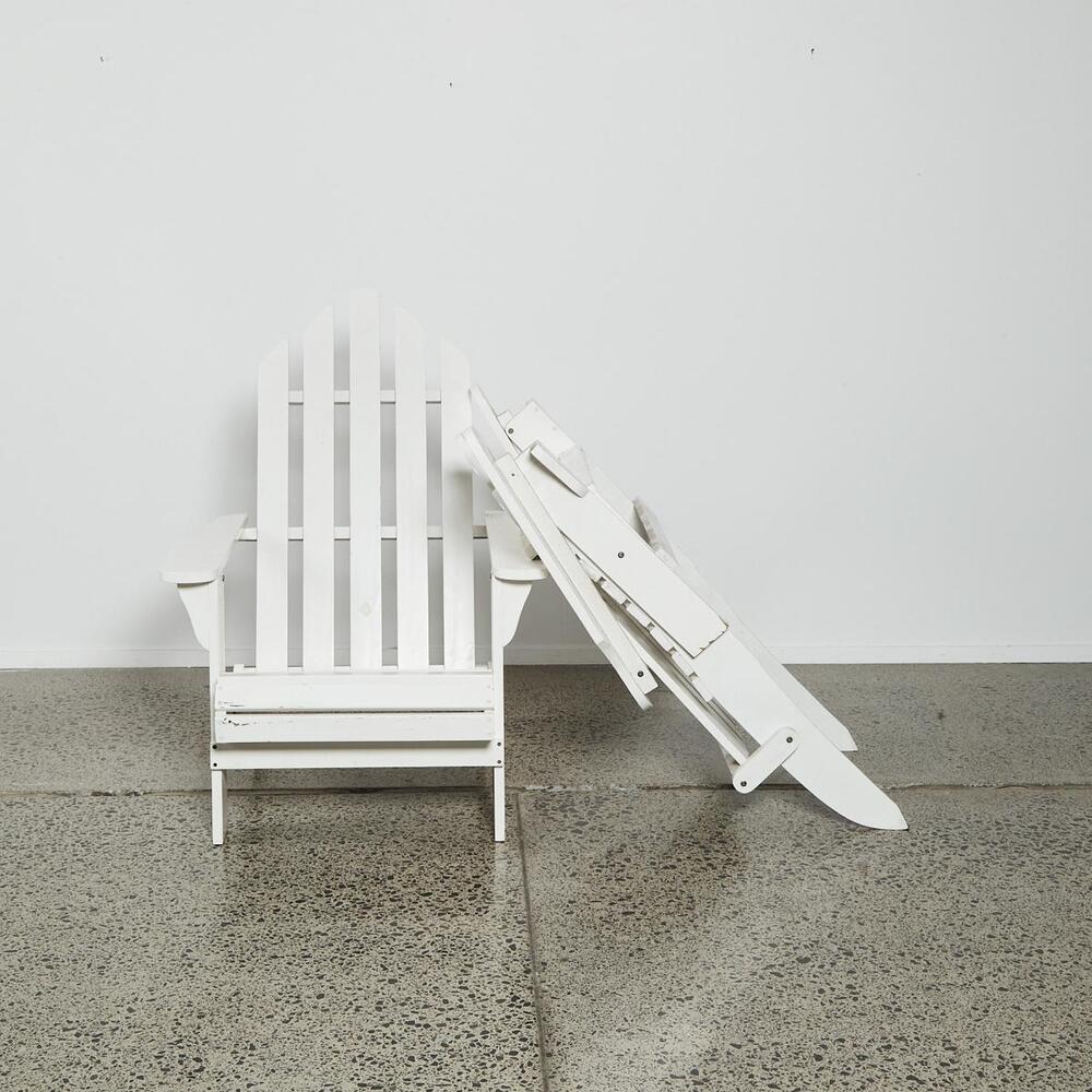 A Pair Of Folding Cape Cod/Adirondack Chairs With Table