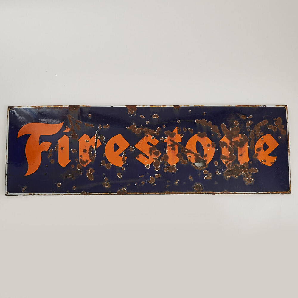 C. 1950s Firestone Enamel Sign