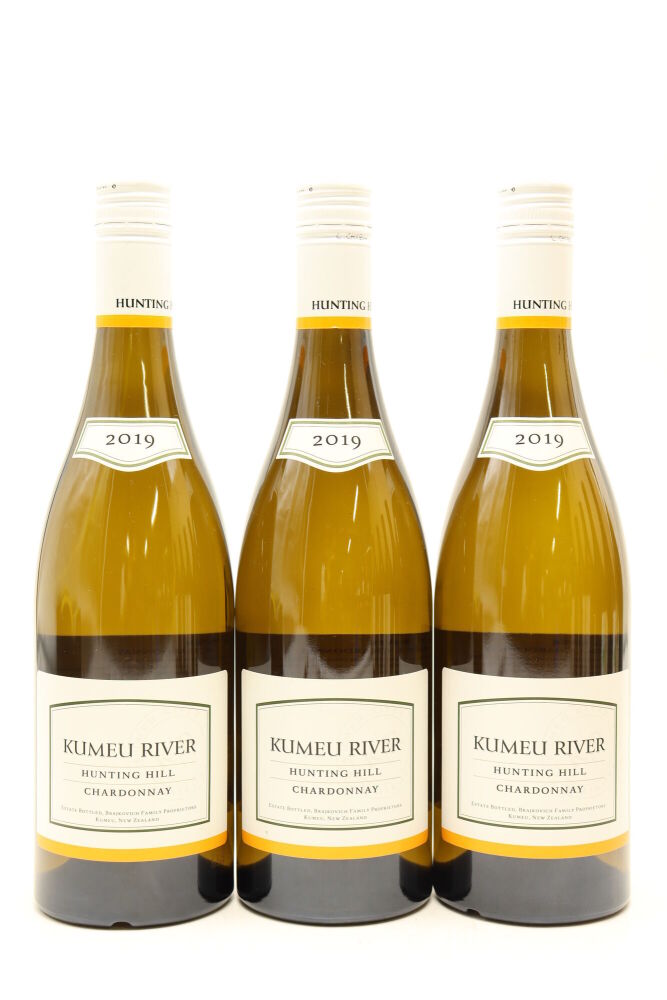 (3) 2019 Kumeu River Hunting Hill Chardonnay, Kumeu [JR17.5] [WE93] [RP95]