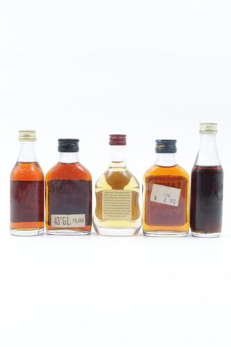 Collection of Five 50ml miniature Rums in one lot