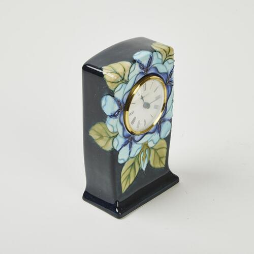 A Moorcroft Tudor Rose Mantel Clock
