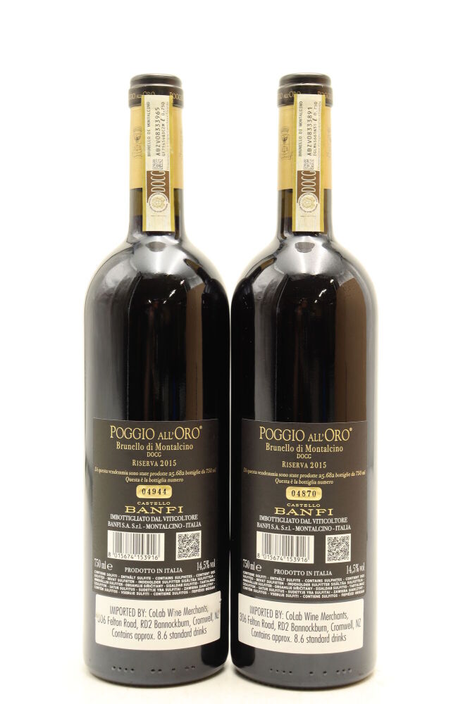 (2) 2015 Castello Banfi Poggio all'Oro Riserva, Brunello di Montalcino ...
