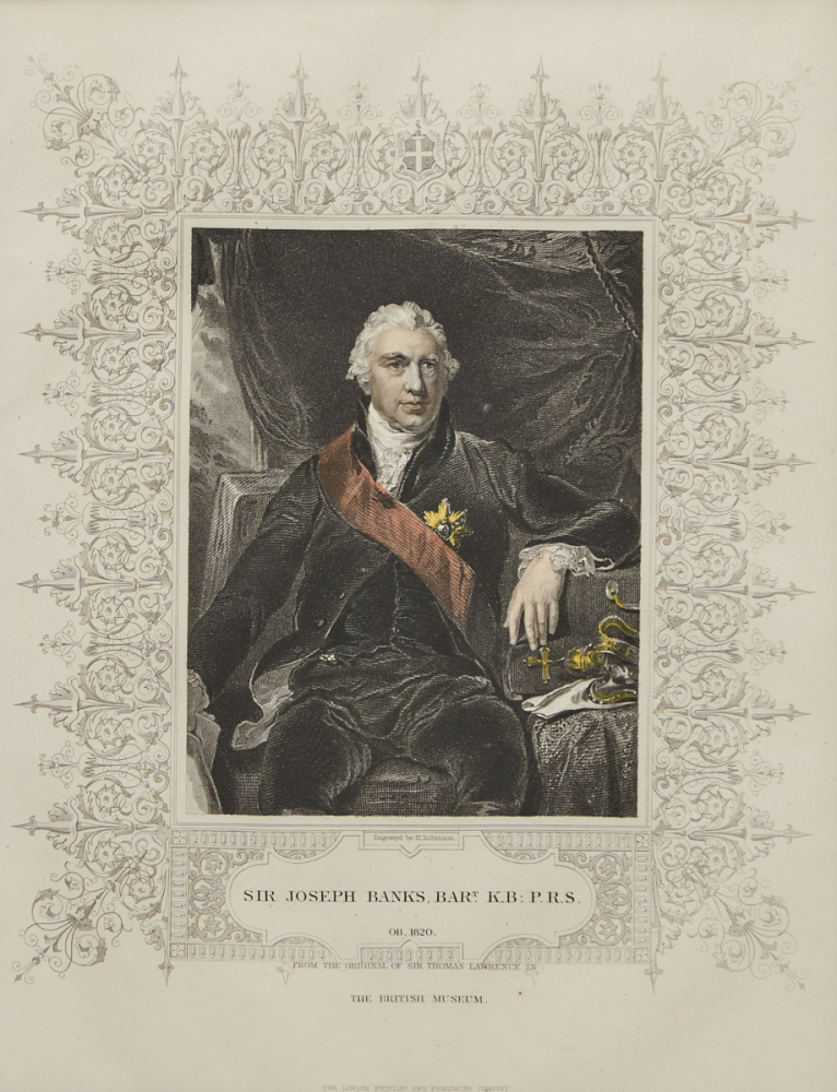 A Hand-Coloured Lithograph of Sir Joseph Banks