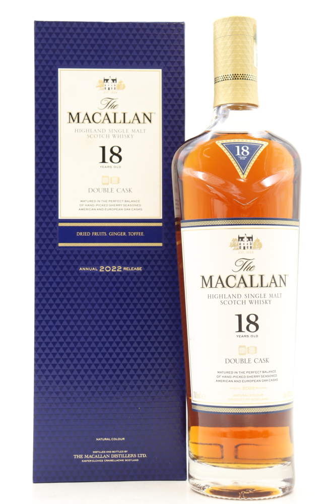 (1) The Macallan Double Cask 18 Year Old 2022 Release Single Malt Scotch Whisky, 43% ABV