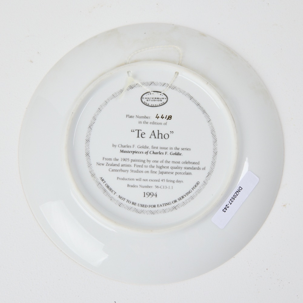 A Temuka Pottery Goldie 'Te Aho' Plate