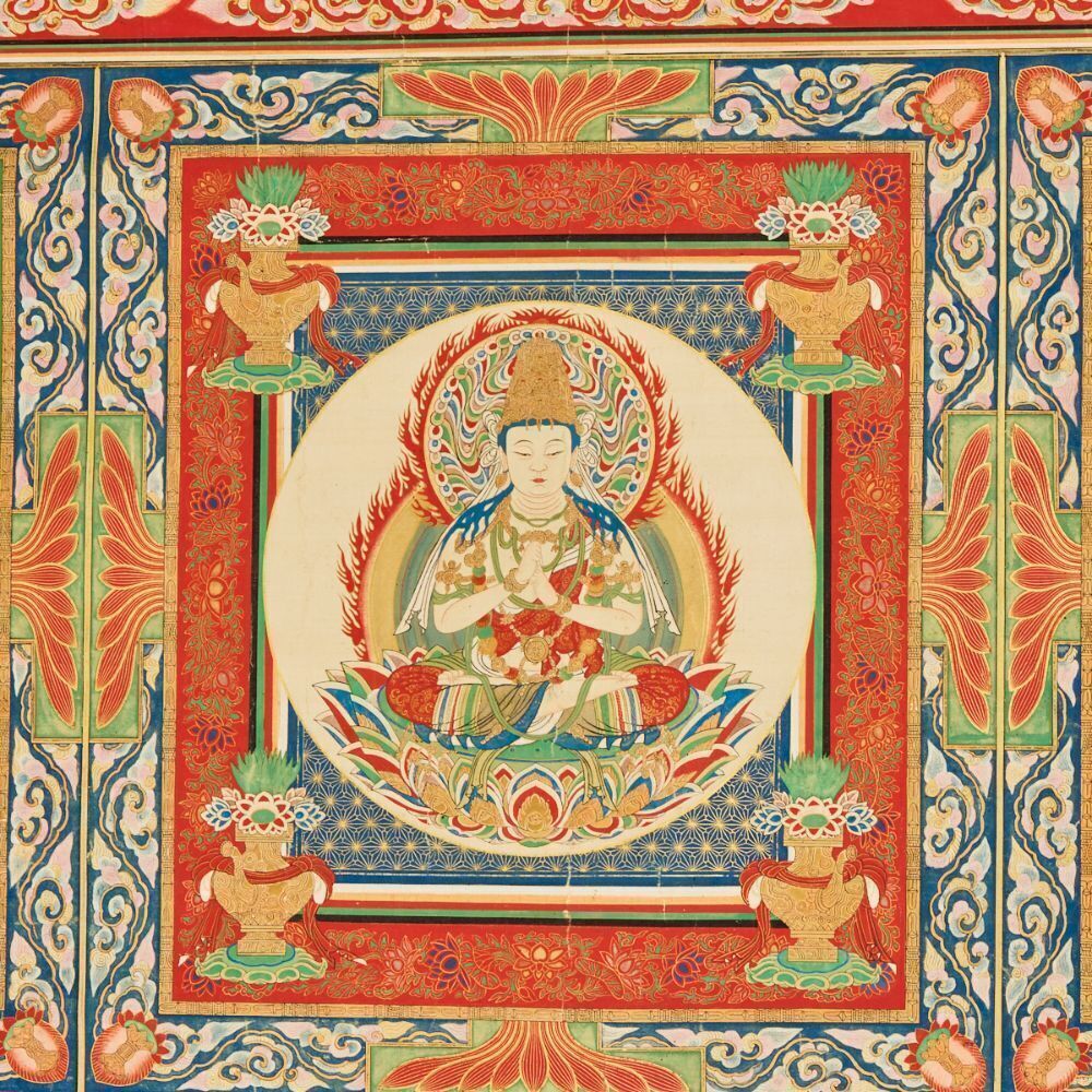 A Japanese 15-16th century Mandala of diamond world