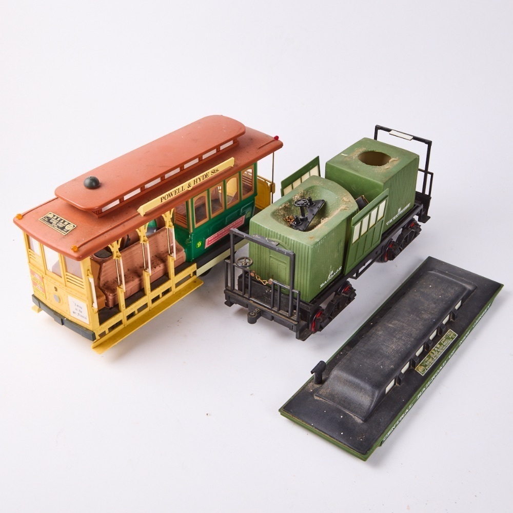 Two Vintage Advertising Rail Cart Models