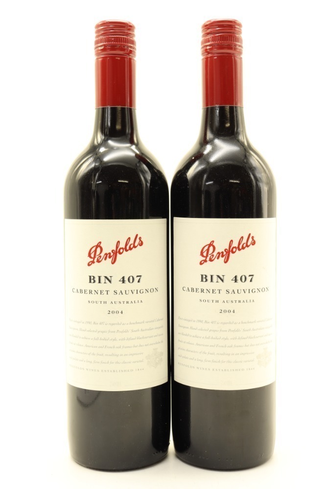 (2) 2004 Penfolds Bin 407 Cabernet Sauvignon, South Australia