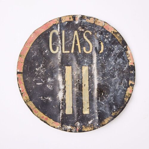 A Vintage Class II Aluminum Sign