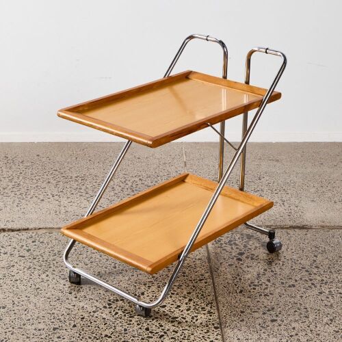 A Mid-Century Folding Tea Trolley