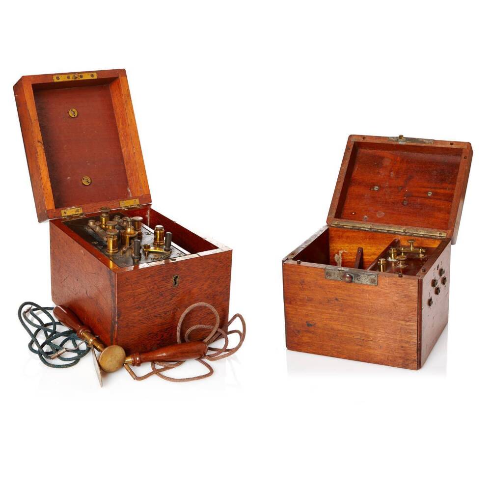 A Victorian Mahogany Wooden Cased Electric Shock Machine