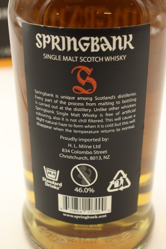 (6) Springbank 10 Year Old 2022 Release Single Malt Scotch Whisky, 46% ...
