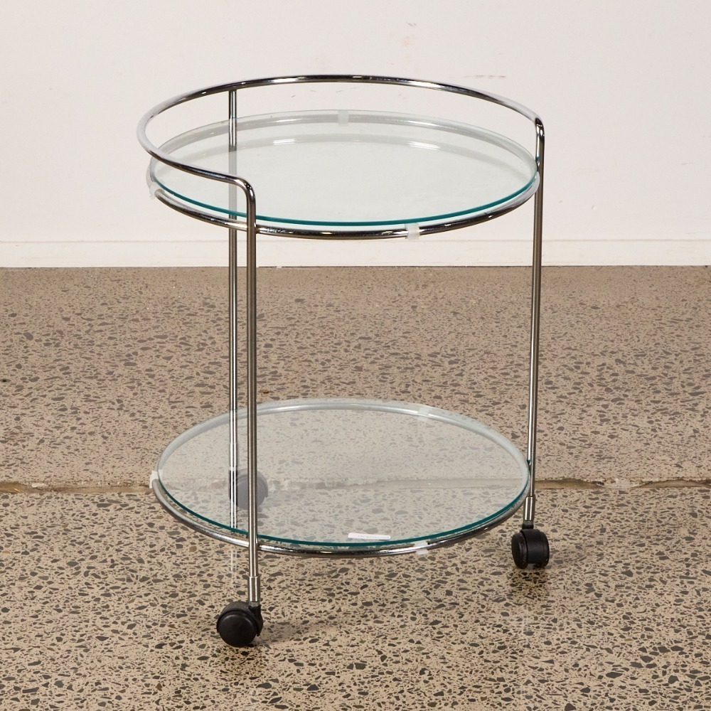 A Circular Glass Tea Trolley